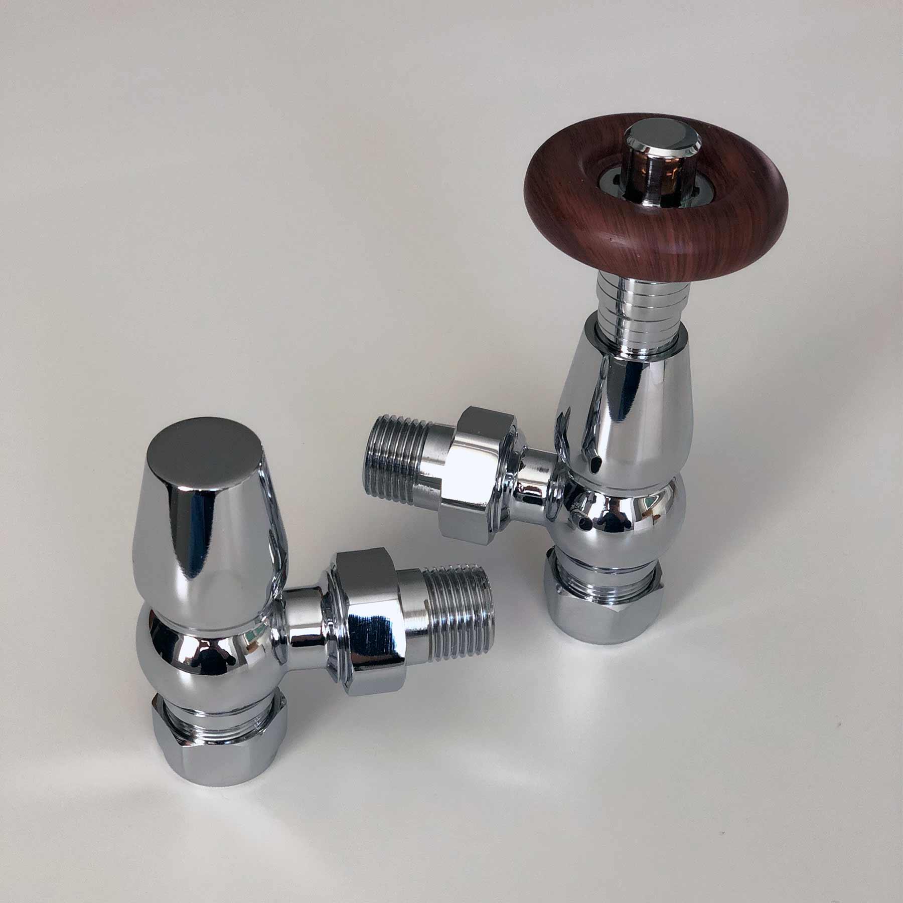 Oxford Traditional Chrome Angled TRV & Lockshield Radiator Valve – Heat ...