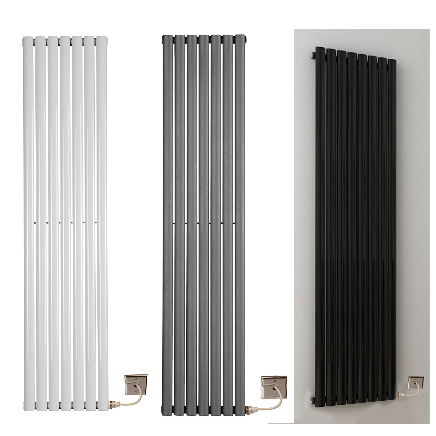 Electric Single Oval Tube Radiators 1800 x 420 Vertical Column ...